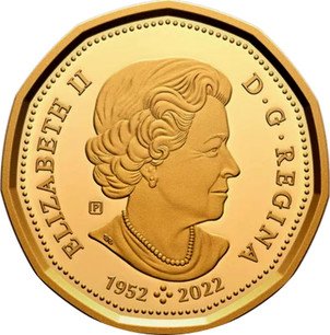 Canadian Gold plated Silver Dollar "Loonie Coin" 2023 | coinscatalog.NET