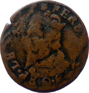 Belgian Liard "Ferdinand of Bavaria" 1641-1650 KM# 40 | coinscatalog.NET