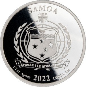 Samoan 1/2 Oz Silver 1 Dollar "King Cobra" 2022 | coinscatalog.NET