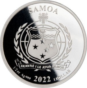Samoan 1/2 Oz Silver 1 Dollar "Stingray" 2022 | coinscatalog.NET