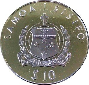 Samoan Silver 10 Tala "Tanumafili II Olympic Games" 1984 KM# 59 ...