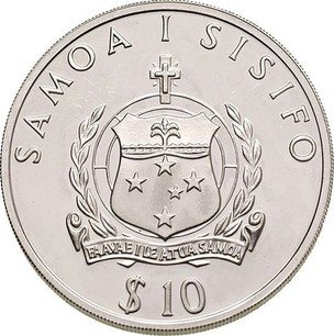 Samoan Silver 10 Tala "Tanumafili II XXV Summer Olympics - Javelin ...