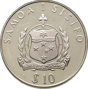 Samoan Silver 10 Tala "Hammer Thrower" 1992 KM# 86 | coinscatalog.NET