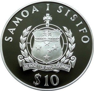 Samoan Silver 10 Tala "Queen Mother. Glamis Castle" 1994 KM# 104 ...