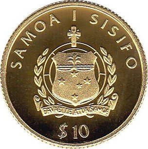 Samoan 1/25 Oz Gold 10 Tala "Mahatma Gandhi" 2003 KM# 140 ...