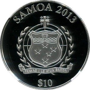 Samoan Silver 10 Tala "Ich Bin Ein Berliner" 2013 KM# 229 ...