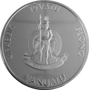 Vanuatu Cobre plateado 10 Vatu "Papa Juan Pablo II Primera visita a una ...
