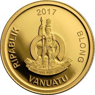 Vanuatu Gold 10 Vatu "John F. Kennedy" 2017 KM# 117 | coinscatalog.NET