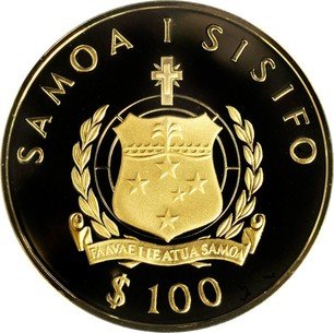 Samoan Gold 100 Tala "50th Anniversary of the Transpacific Flight" 1978 ...