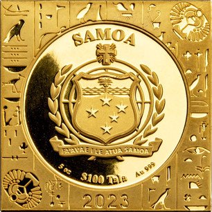 Samoan 5 Oz Gold 100 Tala "Pyramid of Giza" 2023 | coinscatalog.NET