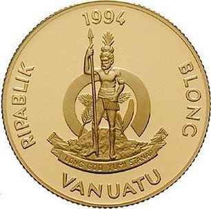 Vanuatu Gold 100 Vatu "Kingfisher" 1994 KM# 23 | coinscatalog.NET