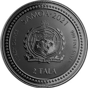 Samoan 1 Oz Silver 2 Tala "Alpha & Omega - Rhodium plated" 2021 ...