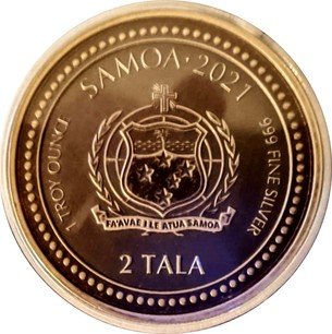 Moneda Samoana 1 Oz Plata 2 Tala "Alpha & Omega" 2021 | coinscatalog.NET