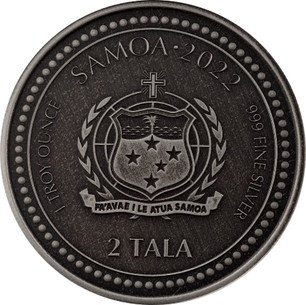 Samoan 1 Oz Silver 2 Tala "Light of Christ. Antique" 2022 ...