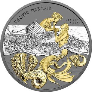 Samoan 1 Oz Silver 2 Tala "Pacific Mermaid - Black Ruthenium Edition ...