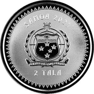 Samoan 1 Oz Silver 2 Tala "Pacific Mermaid" 2021 | coinscatalog.NET