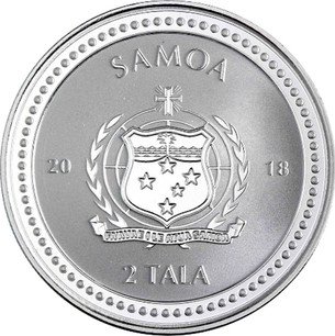 Samoan 1 Oz Silver 2 Tala "Seahorse. Coloured" 2018 | coinscatalog.NET