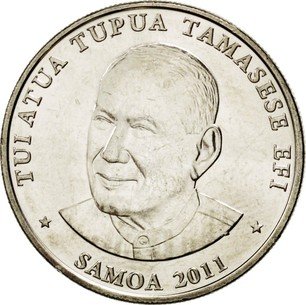 Samoan 20 Sene "Tui Atua Tupua Tamasese Efi" 2010-2015 KM# 169 ...