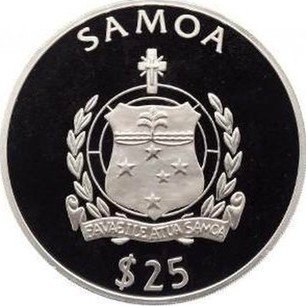 Samoan Silver 25 Tala "World Championship" 1998 KM# 158 | coinscatalog.NET