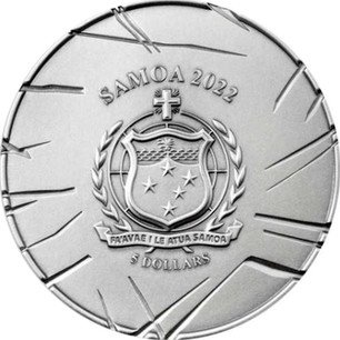 Samoan 1 Oz Silver 5 Dollars "Two-Face" 2022 | coinscatalog.NET