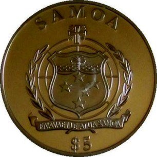 Samoan Silver 5 Tala "German Railways. 175th Anniversary" 2010 KM# 217 ...