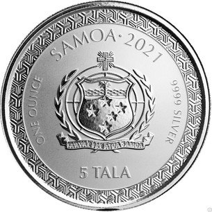 Samoan 1 Oz Silver 5 Tala "Onto Demon Island" 2021 | coinscatalog.NET