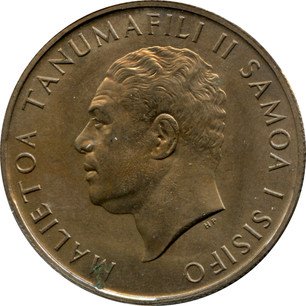 Samoan 50 Sene "Tanumafili II" 1967 KM# 6 | coinscatalog.NET