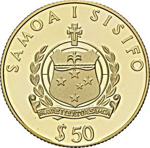 Samoan Gold 50 Tala "Endangered Wildlife. Dolphins" 1995 KM# 108 ...