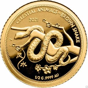 Samoan Gold 50 Tala "Feng Shui Celestial Animals - Brown snake" 2021 ...