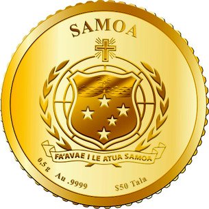 Samoan Gold 50 Tala "Mahatma Gandhi" 2023 | coinscatalog.NET
