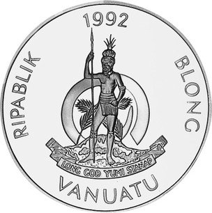 Vanuatu Silver 50 Vatu "Earth Pigeons" 1992 KM# 13 | coinscatalog.NET