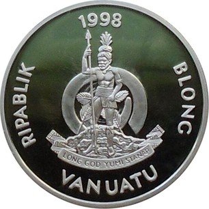 Vanuatu Silver 50 Vatu "Millennium. Nautilus Shell" 1998 KM# 33 ...