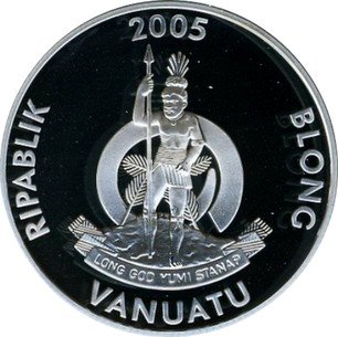 Vanuatu Silver 50 Vatu "Tiger Shark" 2005 KM# 41 | coinscatalog.NET