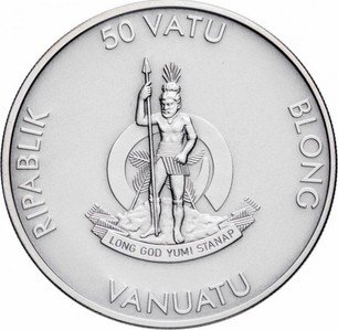 Vanuatu 1 Oz Silver 50 Vatu "Raccoon" 2013 KM# 90 | coinscatalog.NET