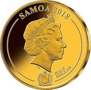 Samoan Gold plated Copper-Nickel Half Dollar "Guardian Angel" 2018 ...