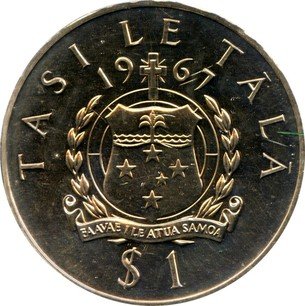 Samoan Tala "Tanumafili II" 1967 KM# 7 | coinscatalog.NET