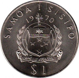 Samoan Tala "Tanumafili II Papal Visit" 1970 KM# 10 | coinscatalog.NET