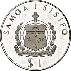 Samoan Silver Tala "Tanumafili II Halterofilia" 1976 KM# 22a ...