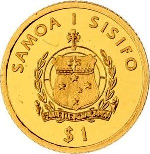 Samoan Goldine Plated Metal Tala "Thomas Mann" 2009 KM# 150 ...