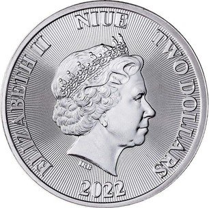 Niuean 1 Oz Silver Two Dollars "Elizabeth II Sword of Truth" 2022 ...