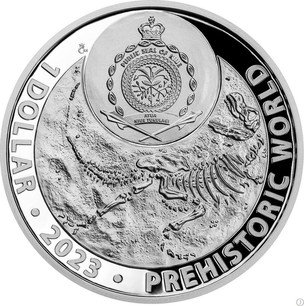 Niuean 1 Oz Silver 1 Dollar "Prehistoric world - Parasaurolophus" 2023 ...