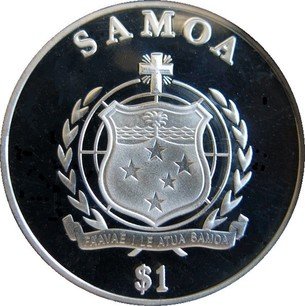 Samoan Silver 1 Tala "Canonization of John Paul II" 2014 | coinscatalog.NET
