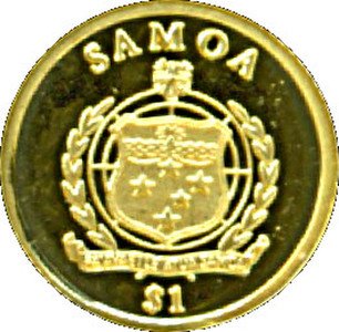 Samoan Gold 1 Tala "Helvetia" 2012 | coinscatalog.NET