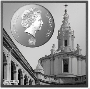 Samoan Silver 10 Dollars "Caisson Ceiling - Sant Ivo alla Sapienza ...