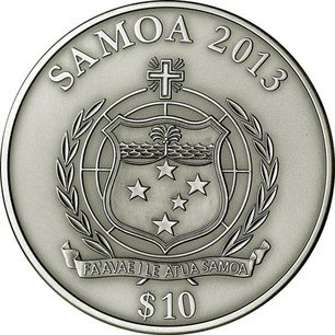 Samoan Silver 10 Tala "Year of the Snake" 2013 | coinscatalog.NET