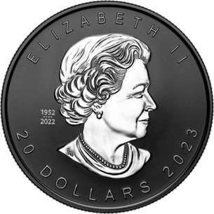 Canadian 1 Oz Silver 20 Dollars "Super Incuse Maple Leaf. Black Rhodium ...