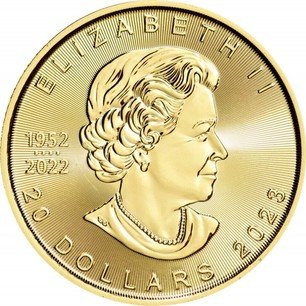 Canadian 1/2 Oz Gold 20 Dollars "Transition Obverse. Maple Leaf" 2023 ...