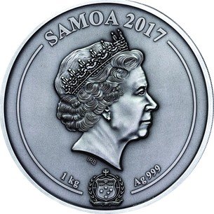 Samoan 1 Kilo Silver 25 Tala "Chthonic Gods" 2017 | coinscatalog.NET