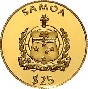 Samoan Gold 25 Tala "Tanumafili II Olympic Games 2000" 1998 KM# 158 ...