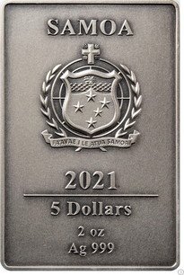 Samoan 2 Oz Silver 5 Dollars "Splash of Colour - London" 2021 ...